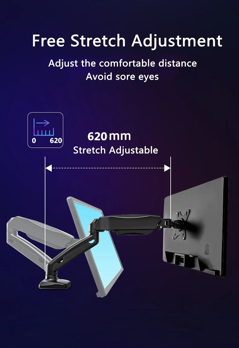 Flexible Monitor Arm Lcd Led Computer Pc Mount Single Monitor Arm On ...