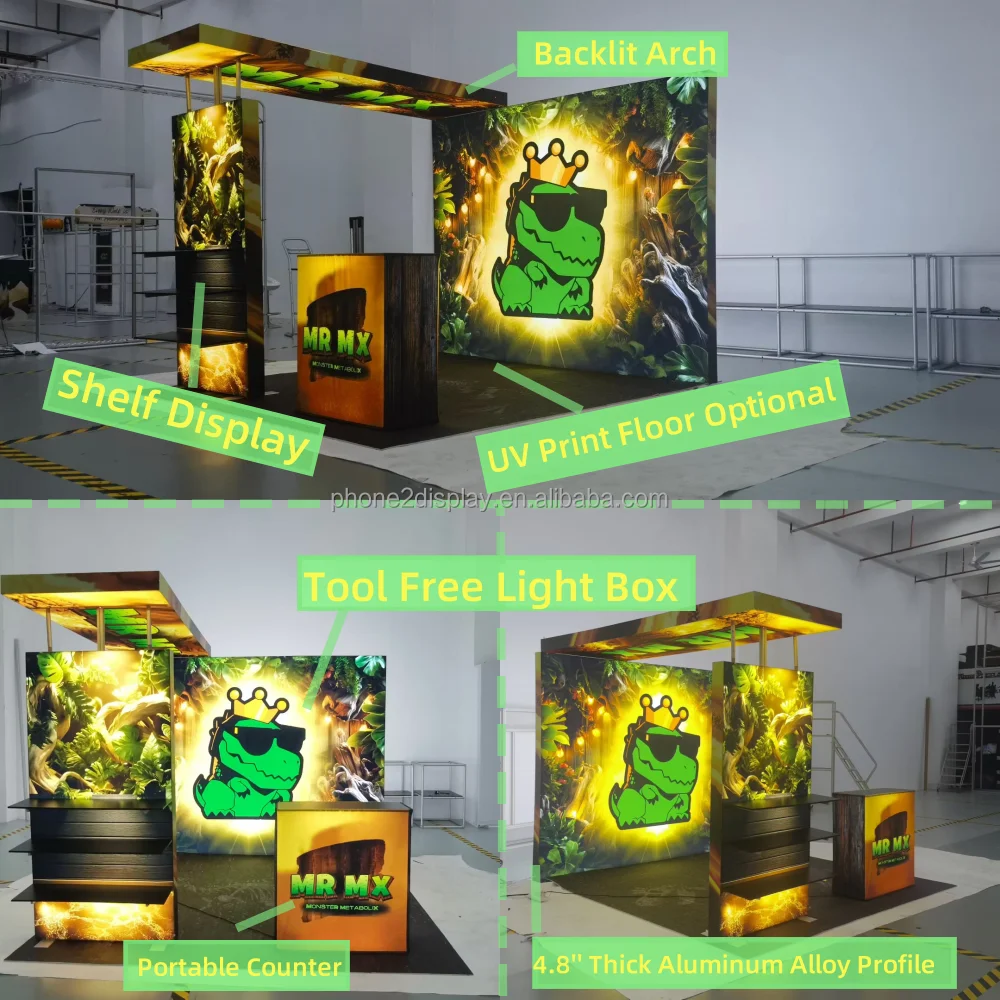 Modular 10x10 Tool Free SEG Backlit Light Box Backdrop Arch Shelf ...