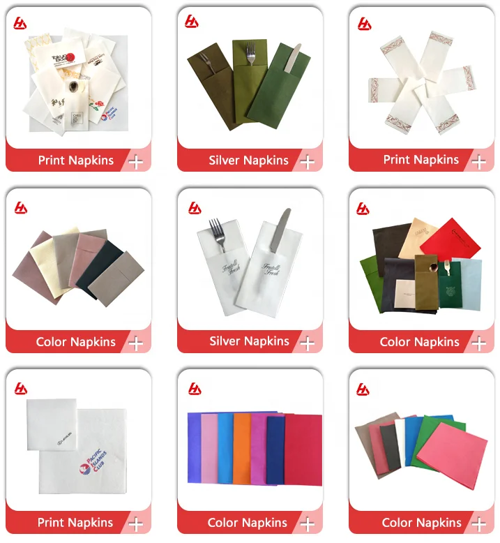 White Airlaid Napkin Logo Customized Dinner Napkins With Cutlery Pocket ...