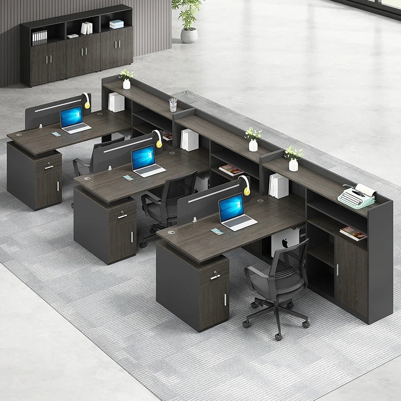 Newly Office Furniture Wooden Melamine Partition Table Modular Cubicle ...