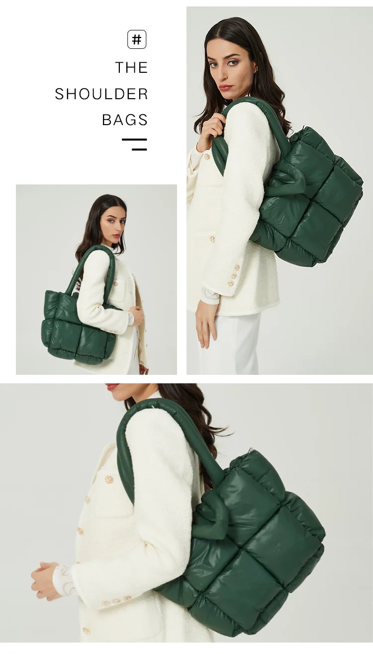 New Puff Cotton Winter Puffer Bags Shoulder Women Handbags Puffer ...