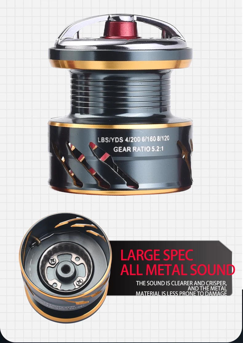 Lizard Feeder Fishing Spinning Reel Cover 5.2:1 Speed Ratio