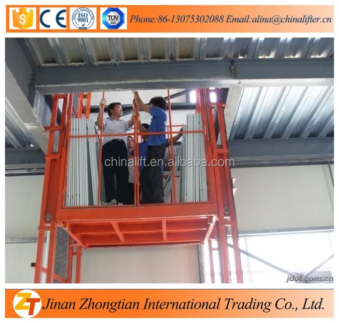 Zhongtian Heavy Duty Hydraulic Warehouse Cargo Lift/guide Rail Elevator ...