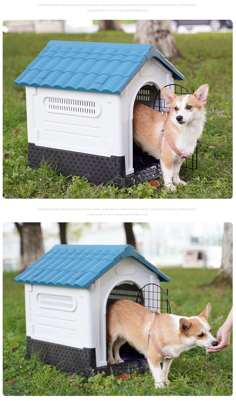Disassembled Waterproof Ventilated Plastic Dog House Outdoor Kennel ...