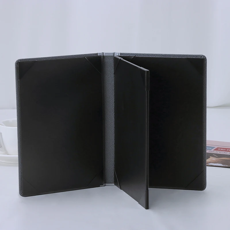 High Quality Custom Black Pvc/pu Leather Restaurant Wine Menu Cover For ...