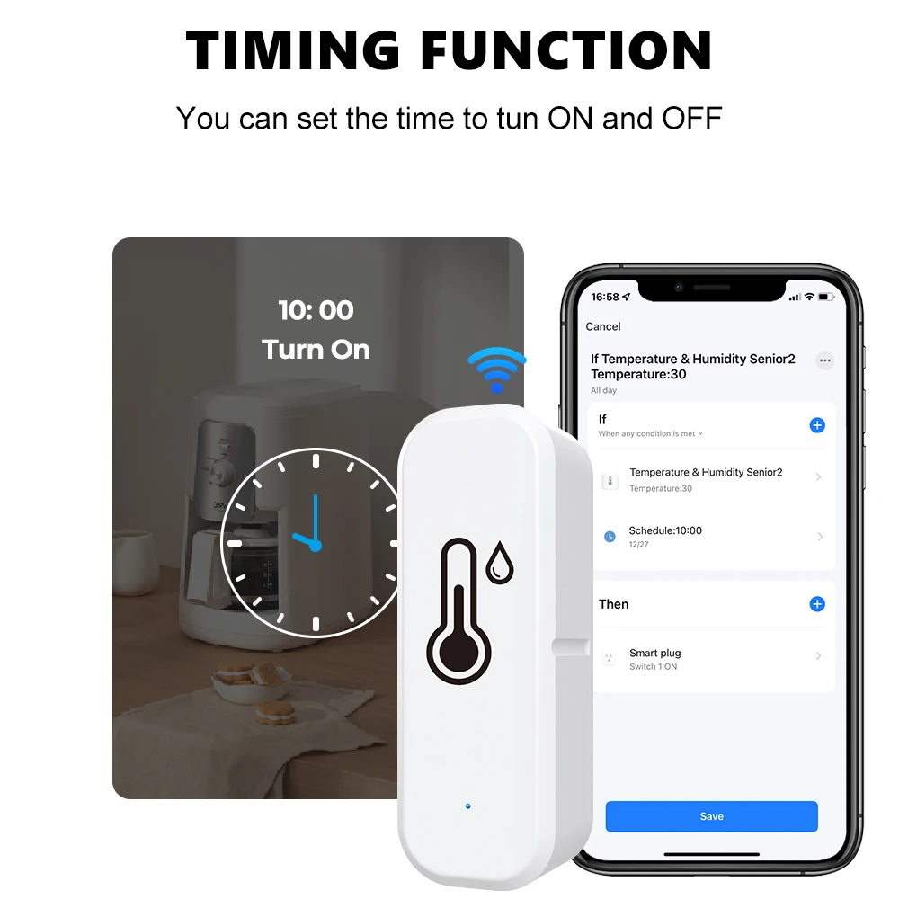 WiFi Bluetooth Temperature and Humidity Sensor for Smart Home ...