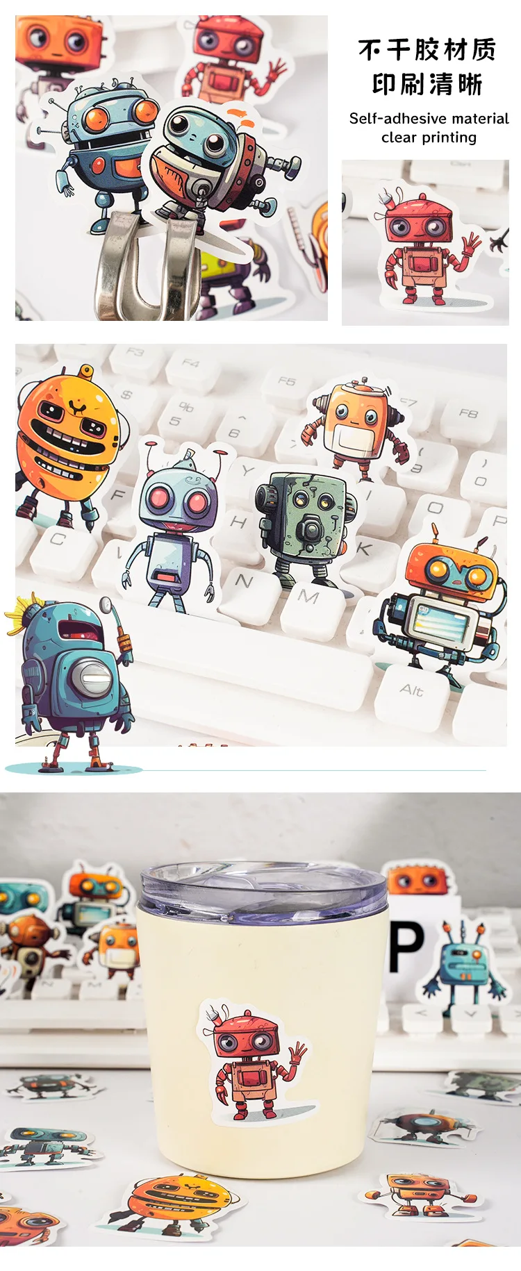 46pcs/box Boxed Stickers Mechanical Heart Mechanical Theme Handbook Diy ...