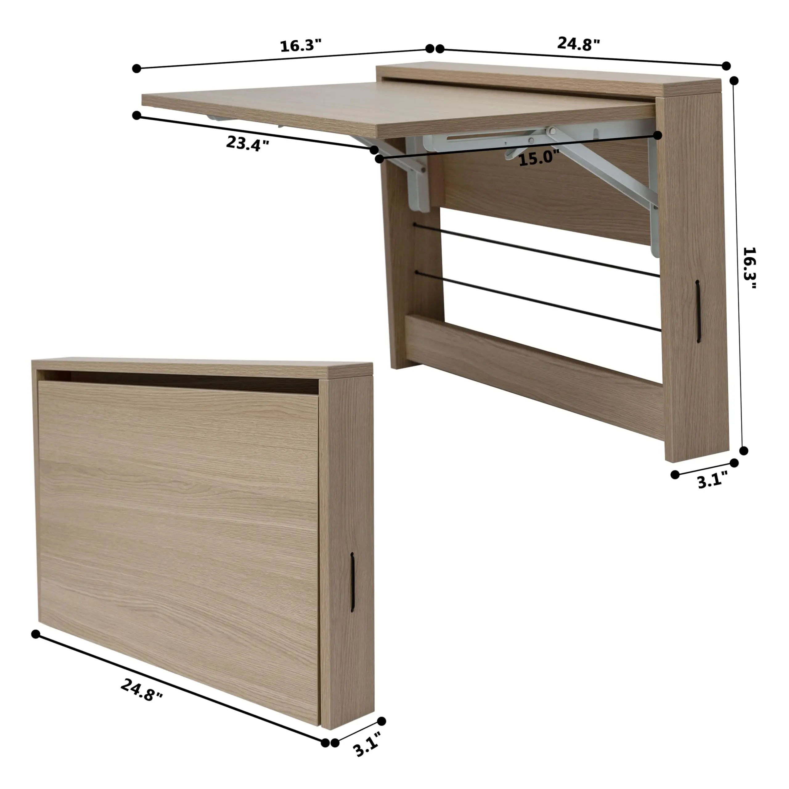 Modern Wall Mounted Bracket Study Front Desk Shelf Storage