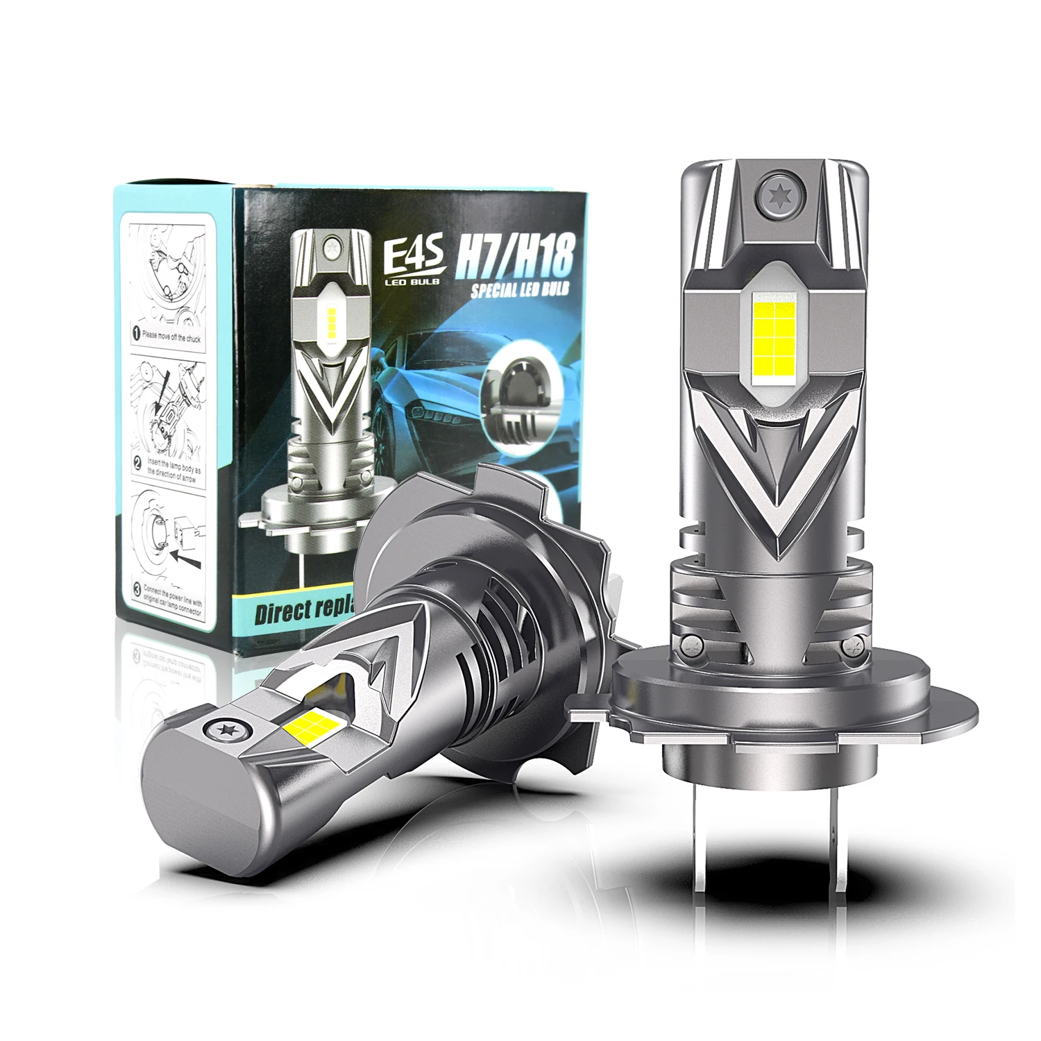 Mini Size H7 Car LED Headlight Bulb Auto LED Light 20W 2000LM Direct ...