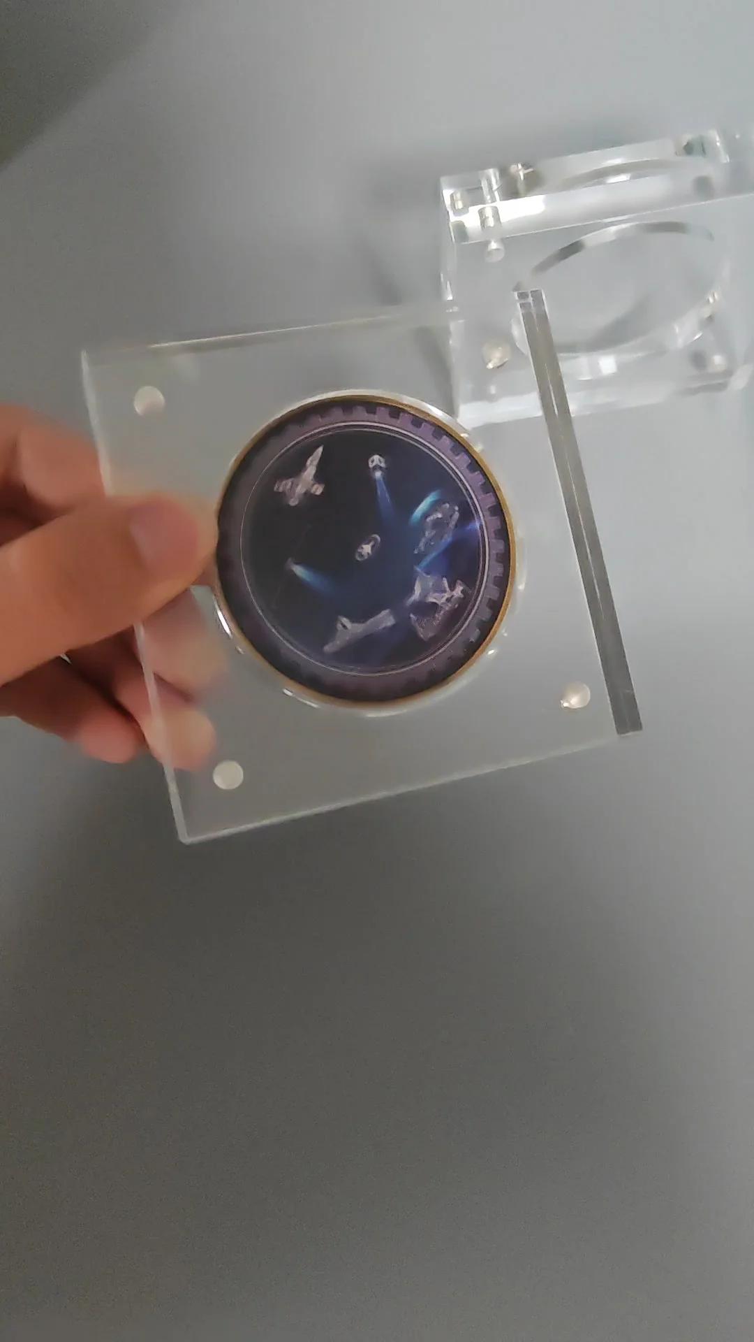 Custom Acrylic Clear Square Plastic Coin Capsules Holder Magnetic Medal ...