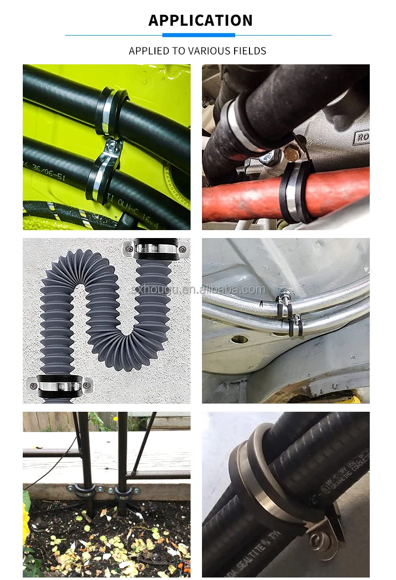 SS Saddle Rubber Pipe Clamp - CE Certification Aisi 304 Mini Hose Clamp