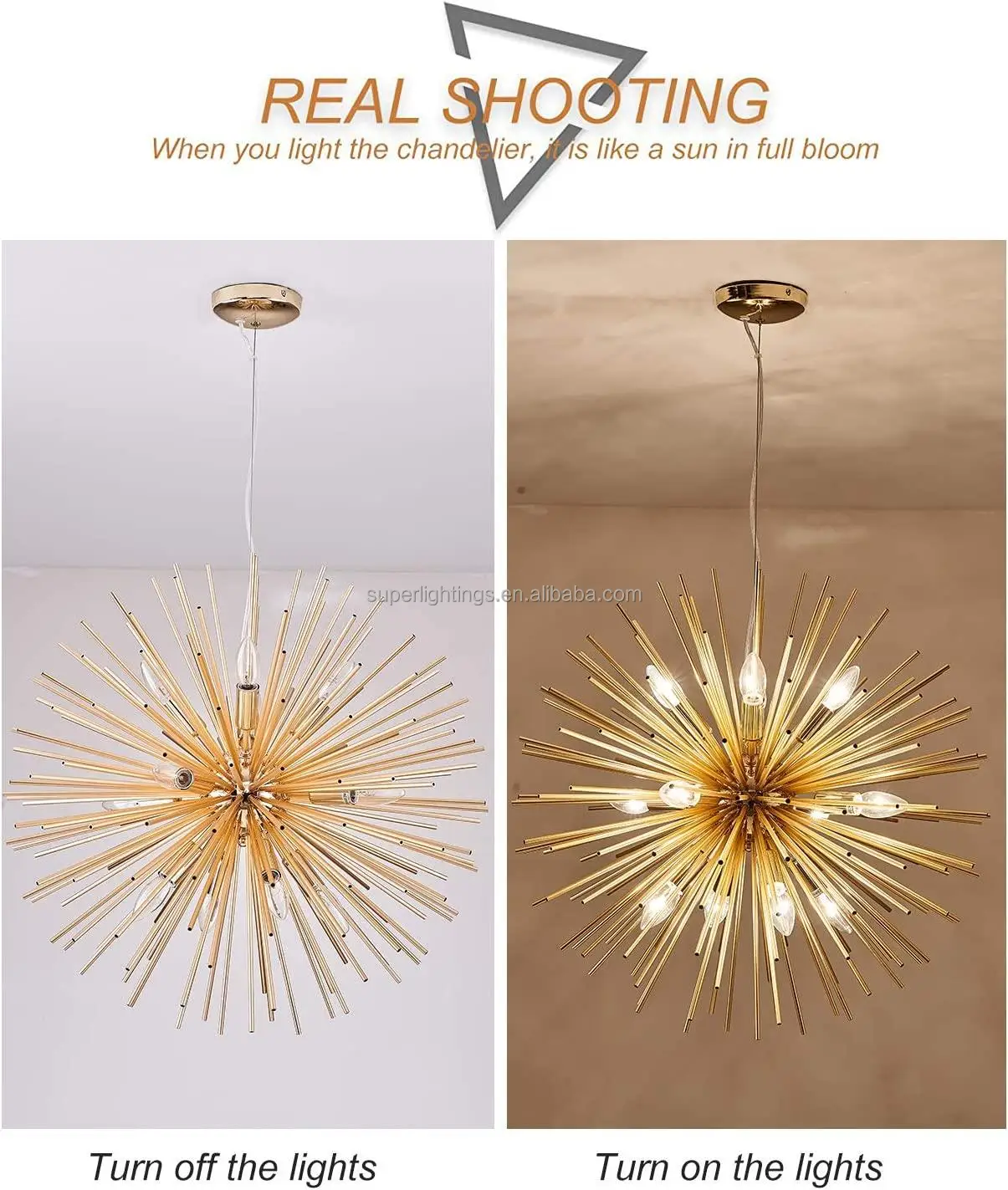 Modern Gold Sputnik Chandeliers for Kitchen & Dining