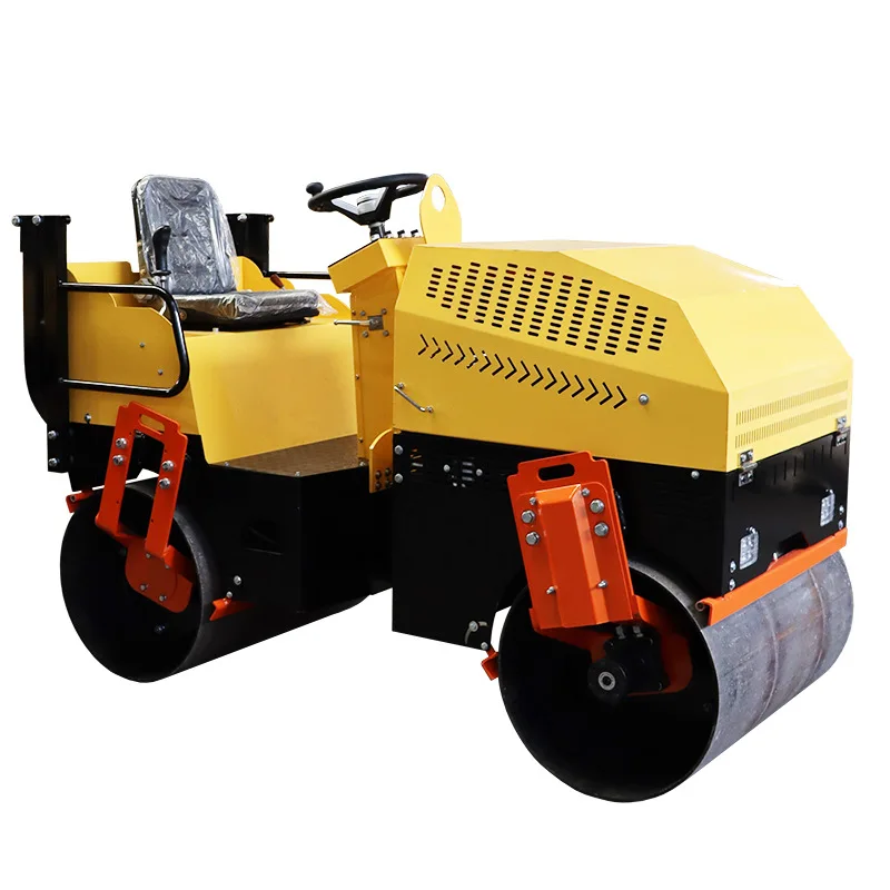 Walking Behind Double Drum Vibratory Diesel Engine 9hp Small Compaction ...