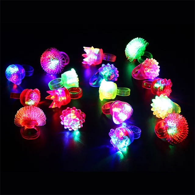 Novelty Flashing Led Bumpy Jelly Ring Light Up Finger Ring Toys For ...