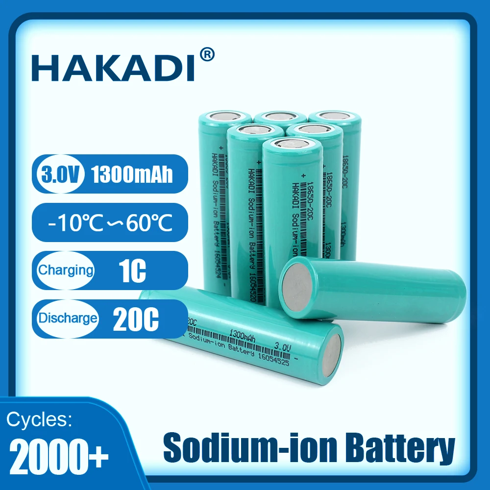 Hakadi 18650 Sodium Ion Battery - 1300mah, 3V, 20C