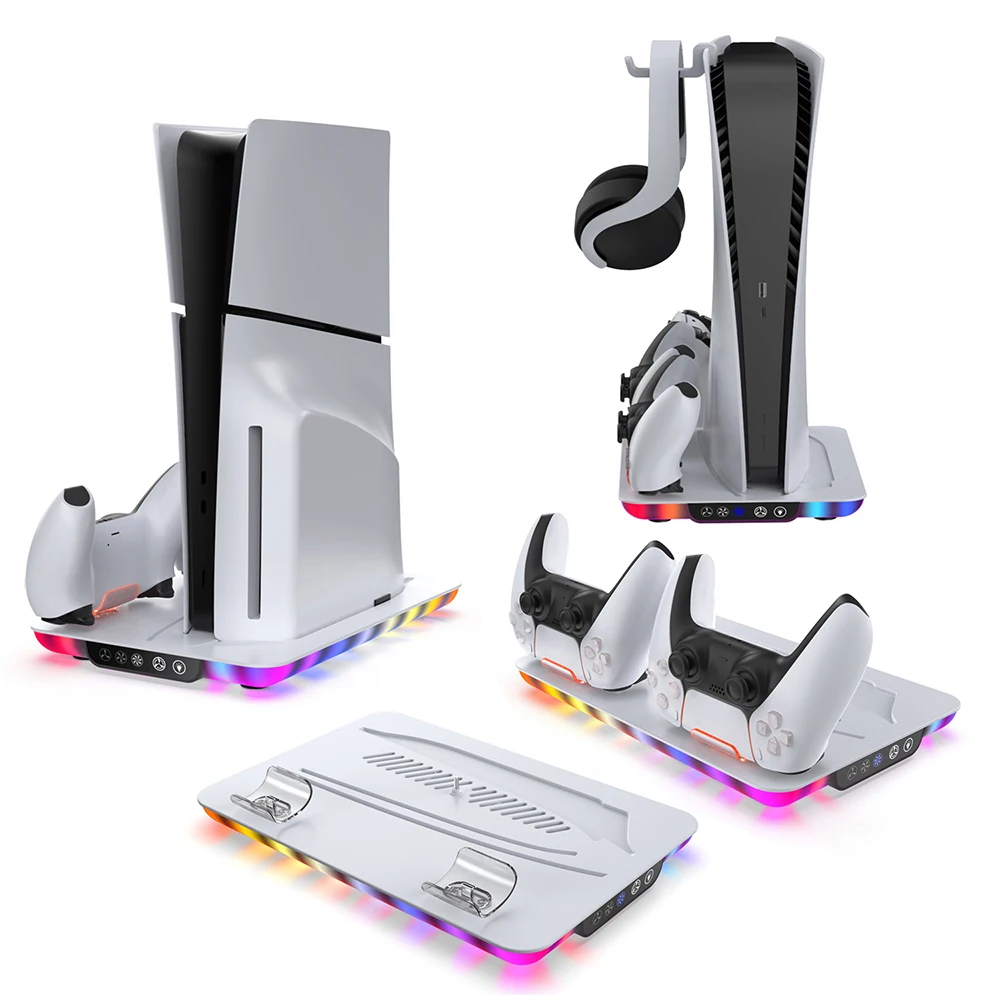RGB Lights and Touch Switch Multi-Functional Cooling Charging Dock ...