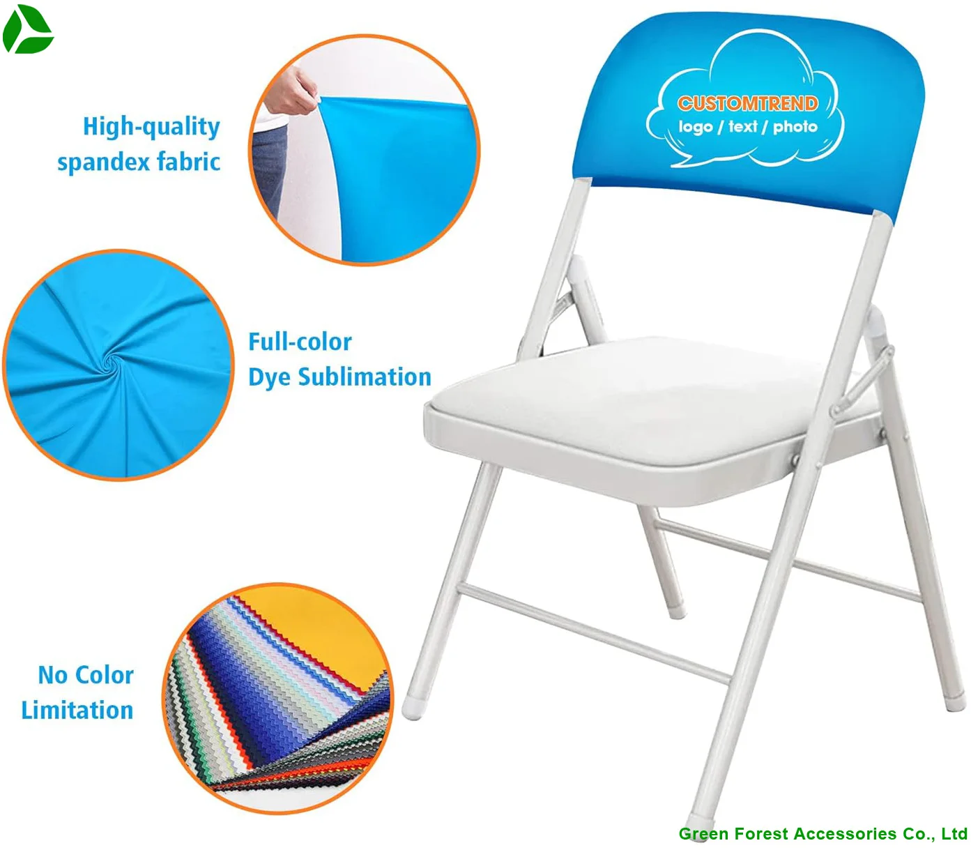 Custom Logos Chair Cover Sublimation Printed Party Matches Events ...