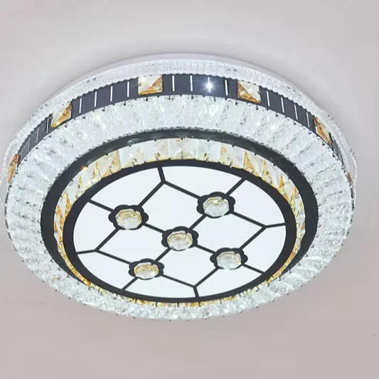 Modern Design Indoor Ceiling Lamps 3 Color Changeable Crystal Led ...