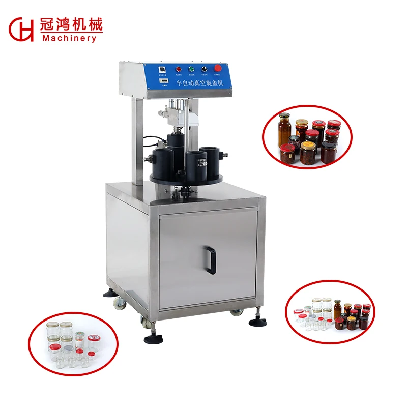 Semi Automatic Vacuum Screw Capper Capping Machines Equipment For Food ...