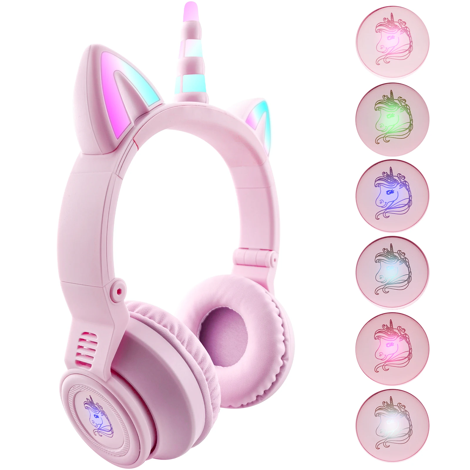 Yusonic Unicorn Kids Headphones For Girls,Wireless Foldable For Girls ...
