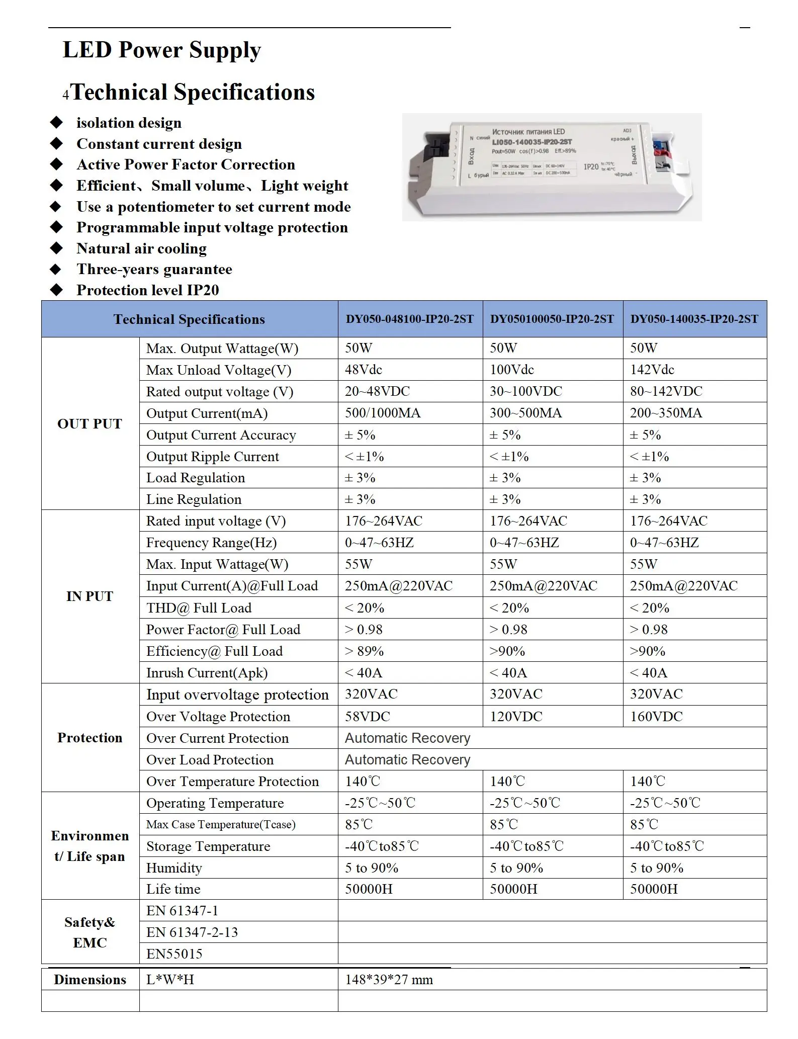 Bipolar Ripple-free Isolation Dimming Led Driver 140v 350ma 50w Low ...