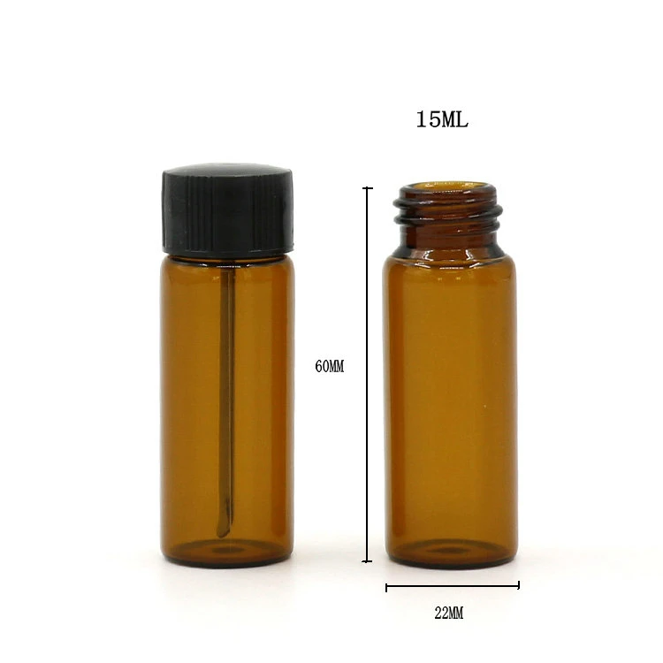 15ml Clear Glass Tubular Medicine Powder Containers