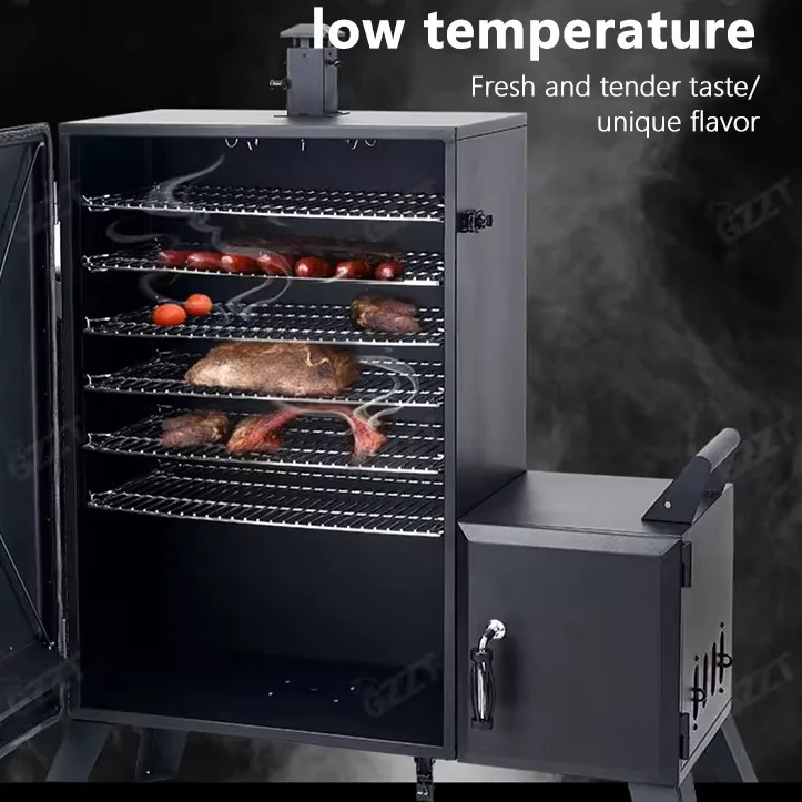 Outdoor Steel Charcoal Bbq Grill Sausage Smoke Oven Smokehouse Meat ...