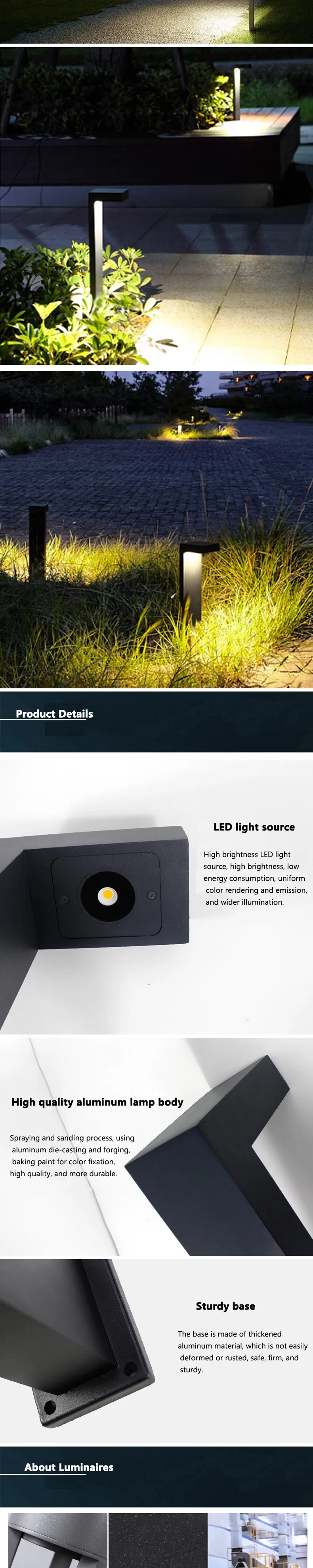 Modern Simple Square Park LED Lawn Lamp Residential Road Lighting ...