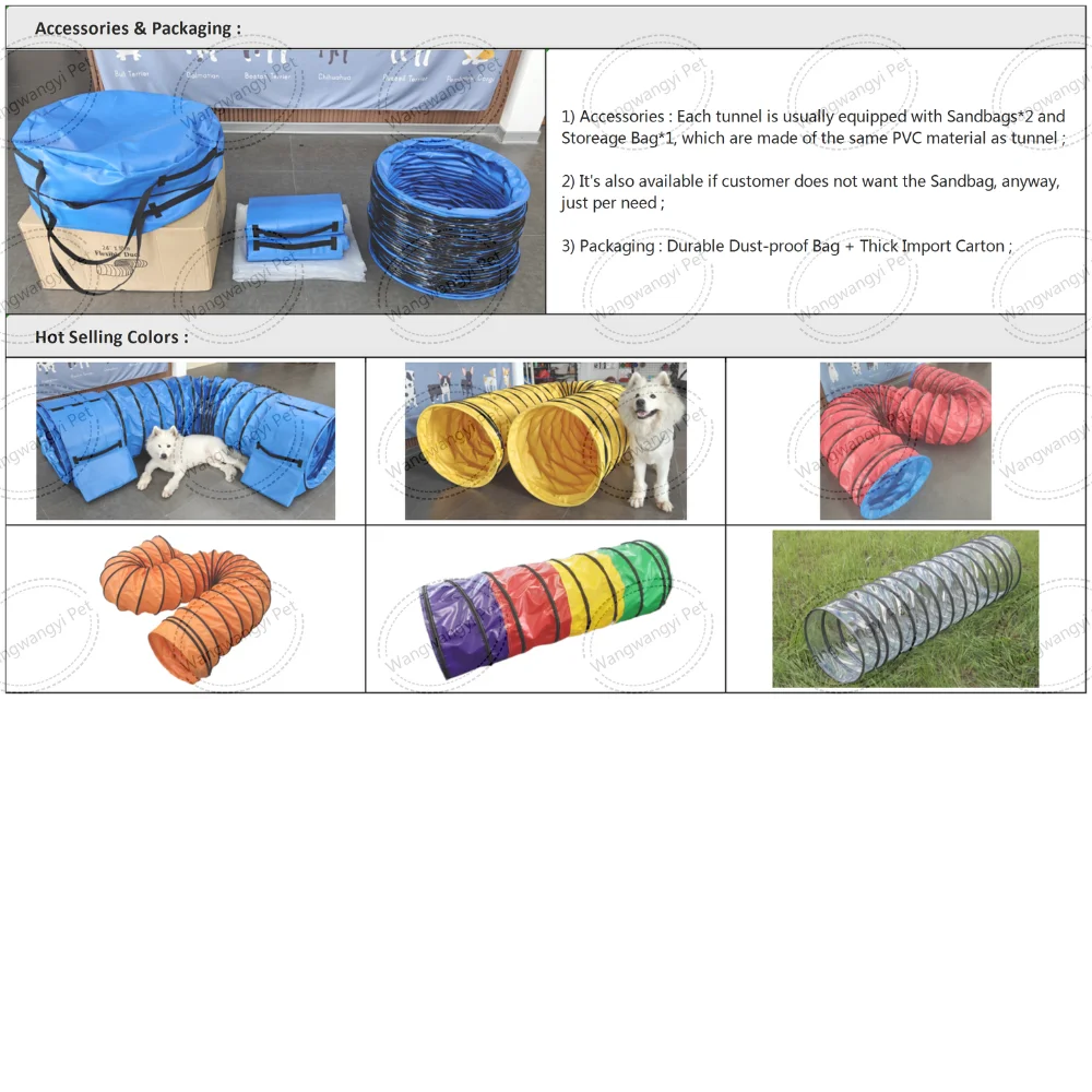 Reinforced PVC Dog Agility Play Tunnel Tube Professional 600mm Heavy ...