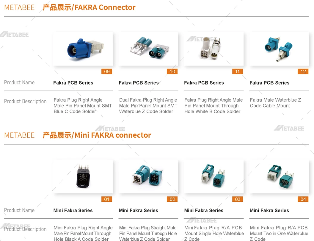 Fakra B Female Crimp Solder Connector for RG58 LMR-195 Cable High ...