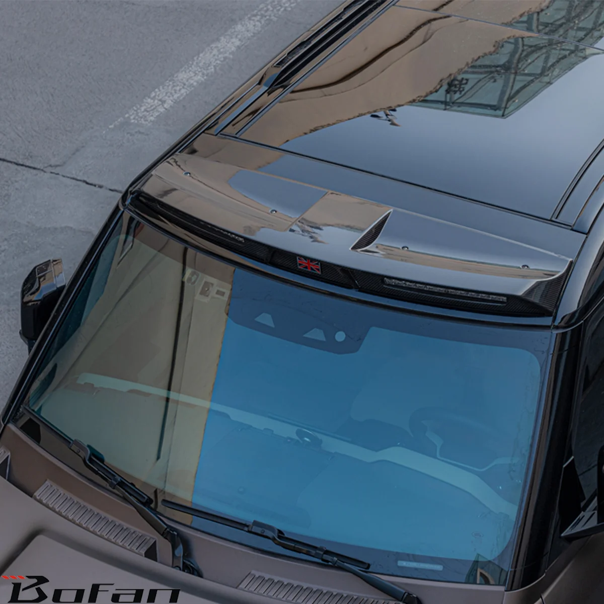 Car Interior Accessories Carbon Fiber Rock Style Roof Spoiler Lamp Led ...