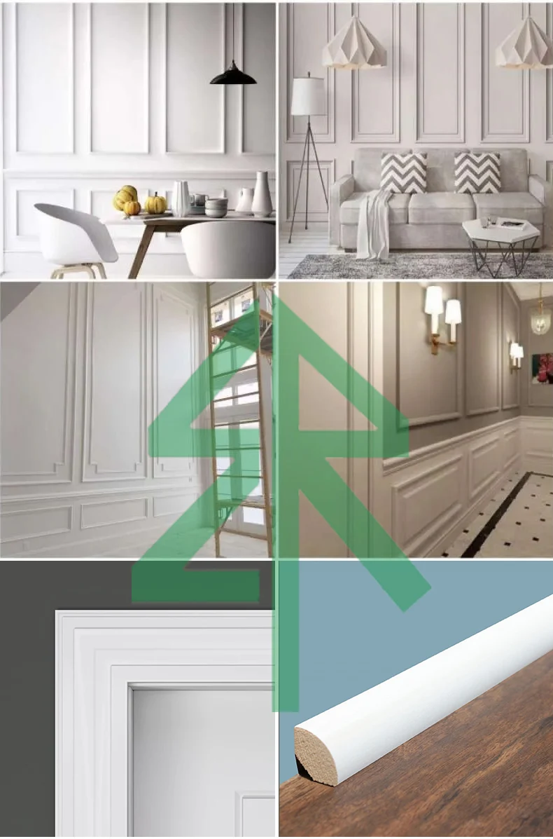 Modern White Primed Mdf Baseboard Solid Wood Baseboard Moulding For ...