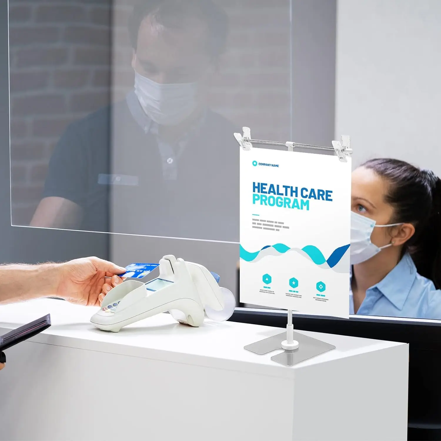 Tabletop Banner Display Poster Stand T Shaped Banner Stand Desktop ...