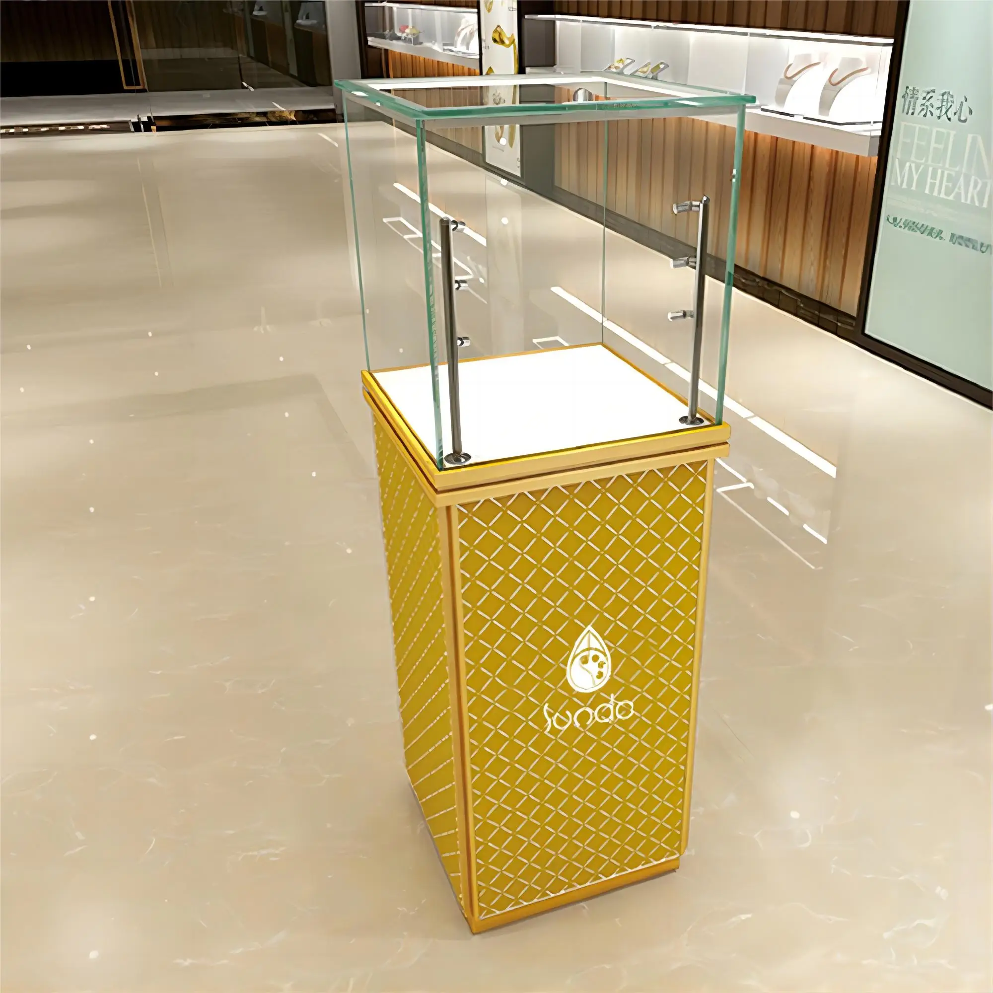 Luxury Glass Display Case - Antique Jade Porcelain Jewellery