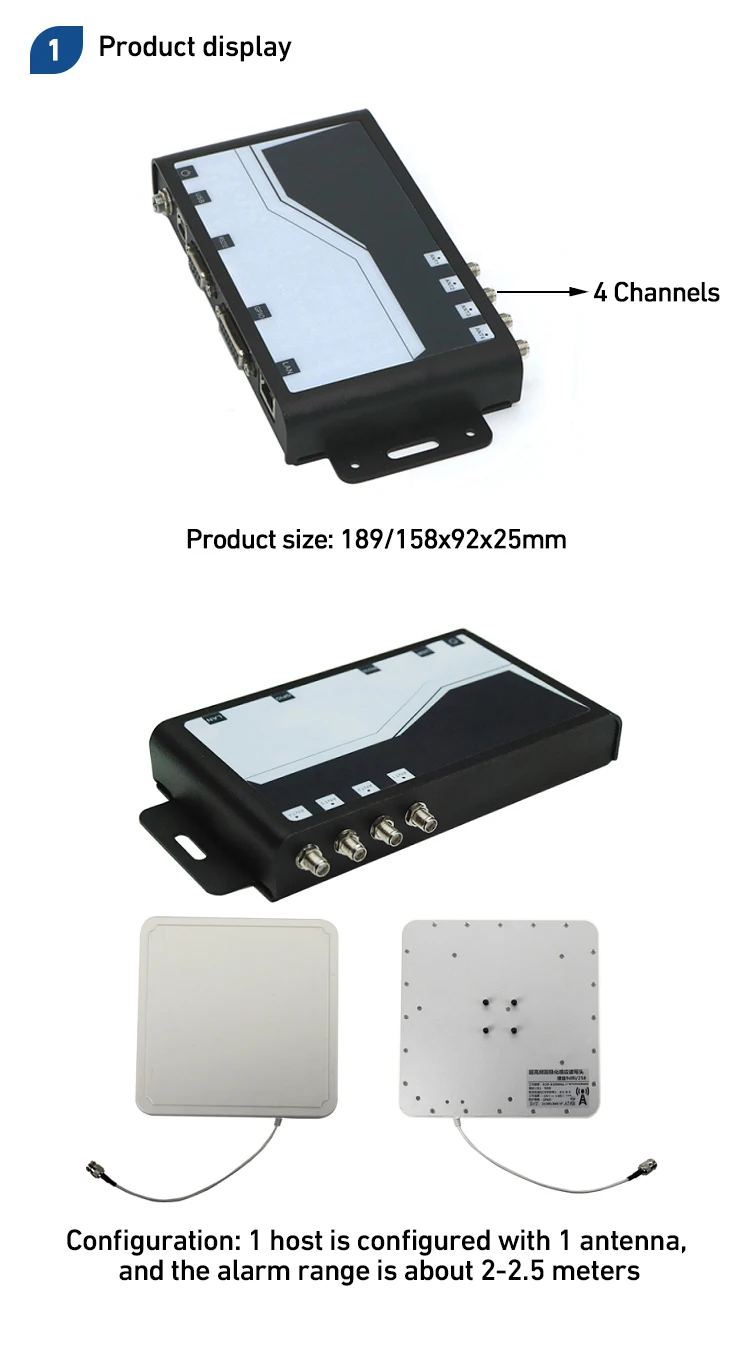 Long Range Rfid Reader Rs232 Rj45 Tcp/ip Communication 4/8/16 Antenna Ports Rfid System Uhf Rfid ...