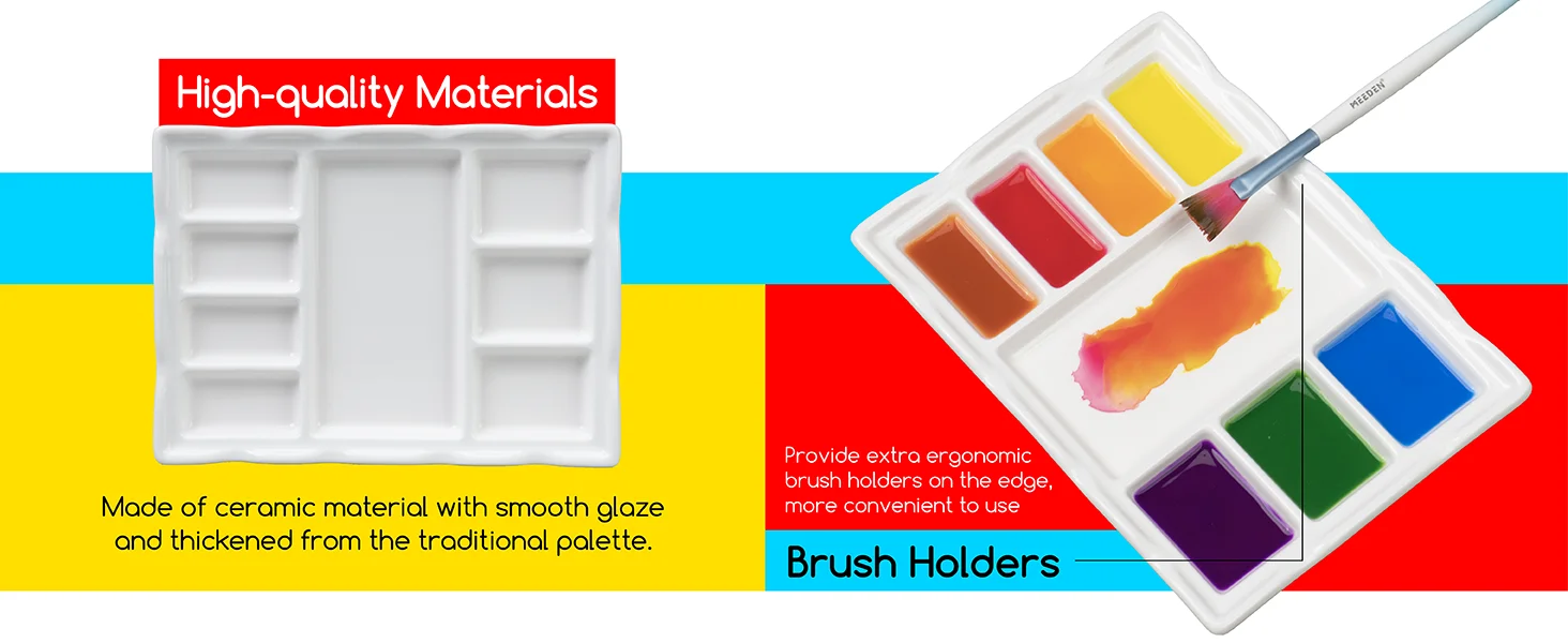MEEDEN Professional Tray Palettes for Artist Acrylic Oil Watercolor