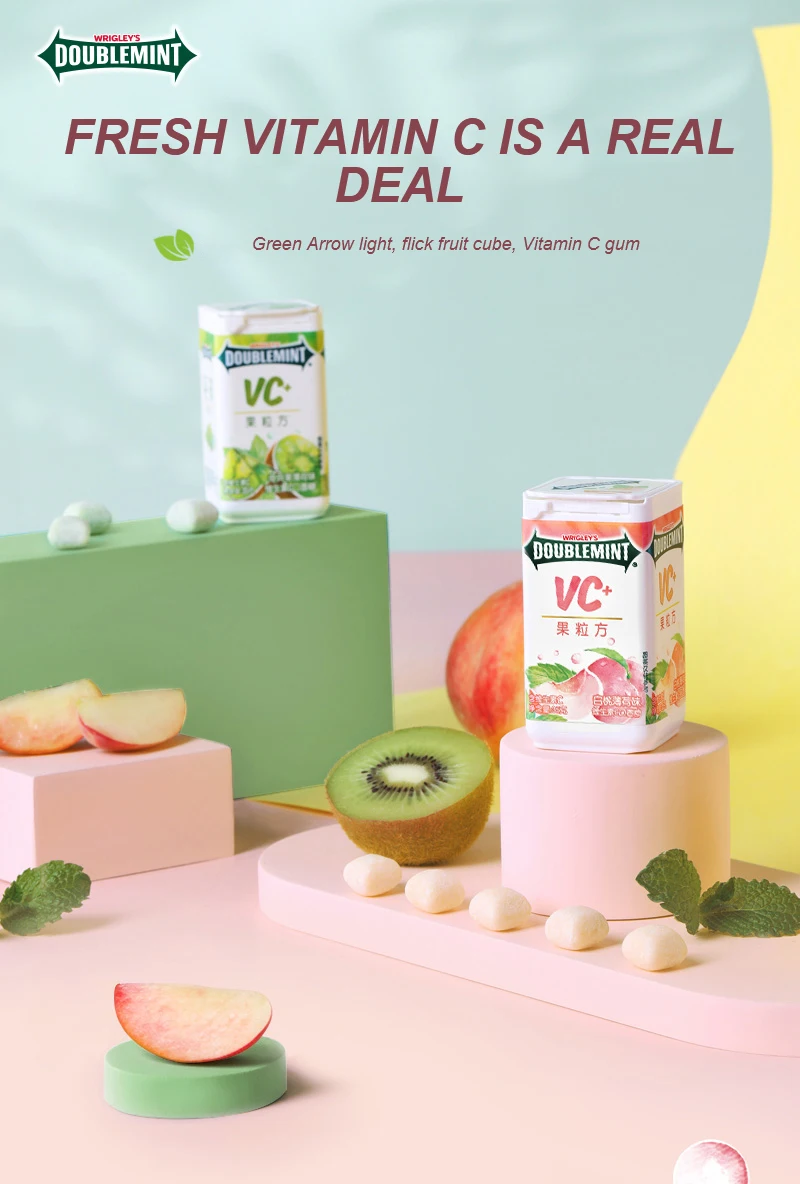 Wholesale Chewing Gum With Vitamin C Mint White Peach Gummies - Buy ...
