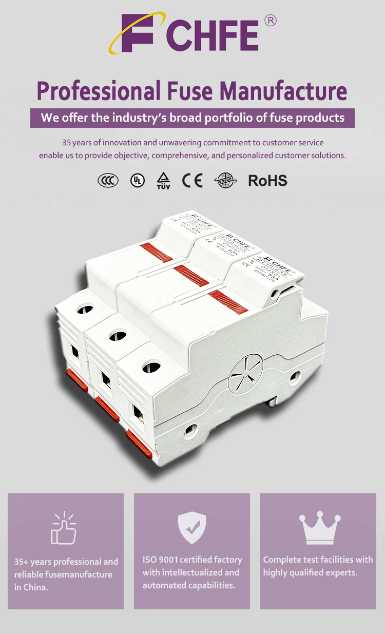 FCHFE Brand RT18-32 10x38mm 1P+N 32A 500V Fuse Base