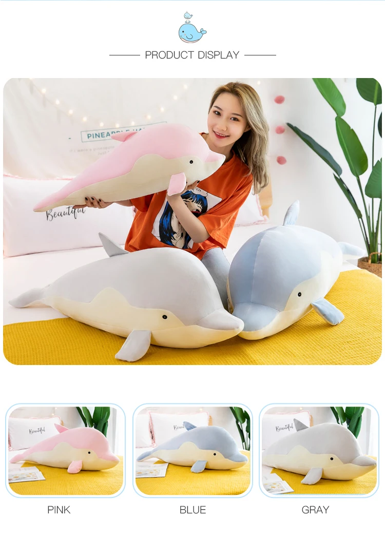 Dolphin Stuffed Animal Toys Plushie 50 Cm Soft Dolphin Stuff Plush Toy ...