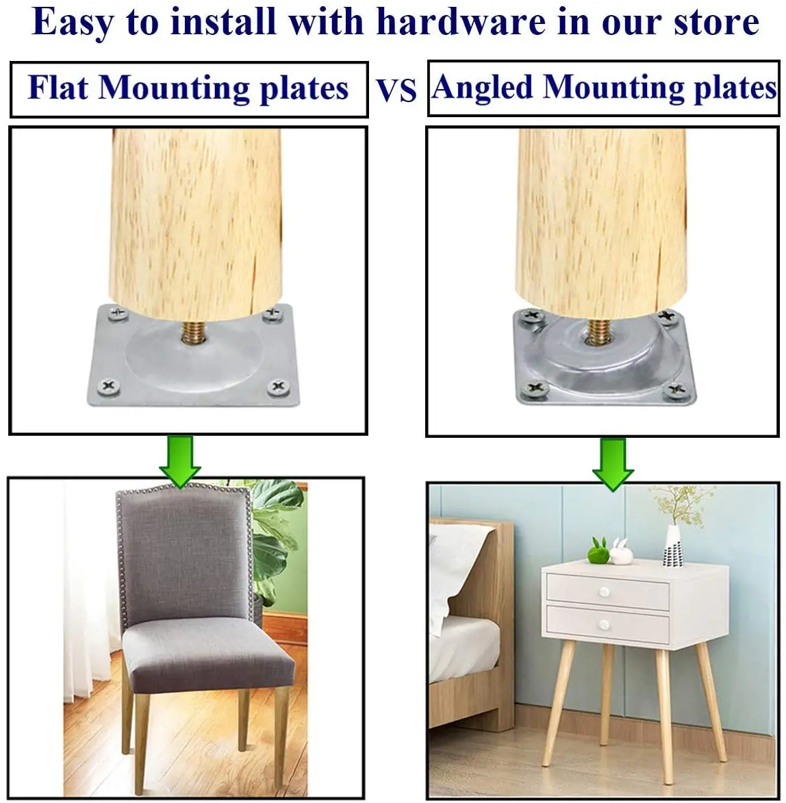 14 Degree Angled Leg Mounting Plates Furniture Table Leg Attachment ...