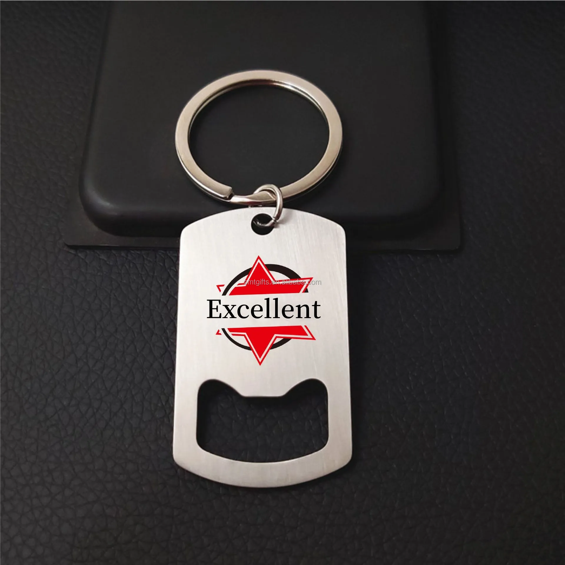 Custom Logo Blank Metal Stainless Steel Keychain Laser Engraving Beer ...