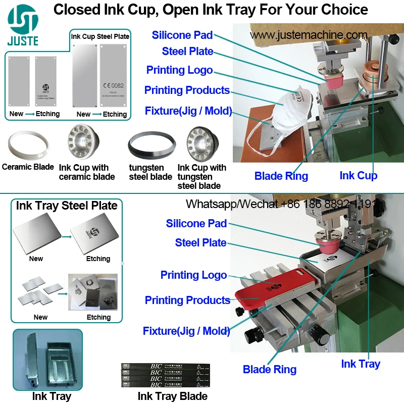 Tampo Print 4 Color Pad Printer Sealed Ink Cup Open Tray Tampografia 4 ...