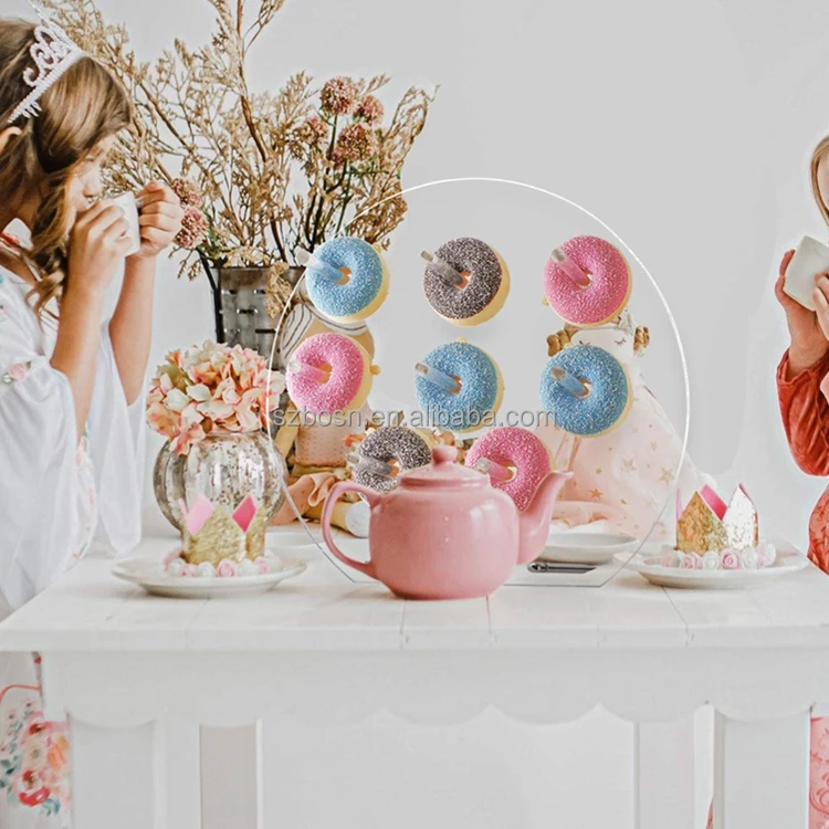 Acrylic Donut Wall Display Stand Donut Board Crystal Handmade On Table ...