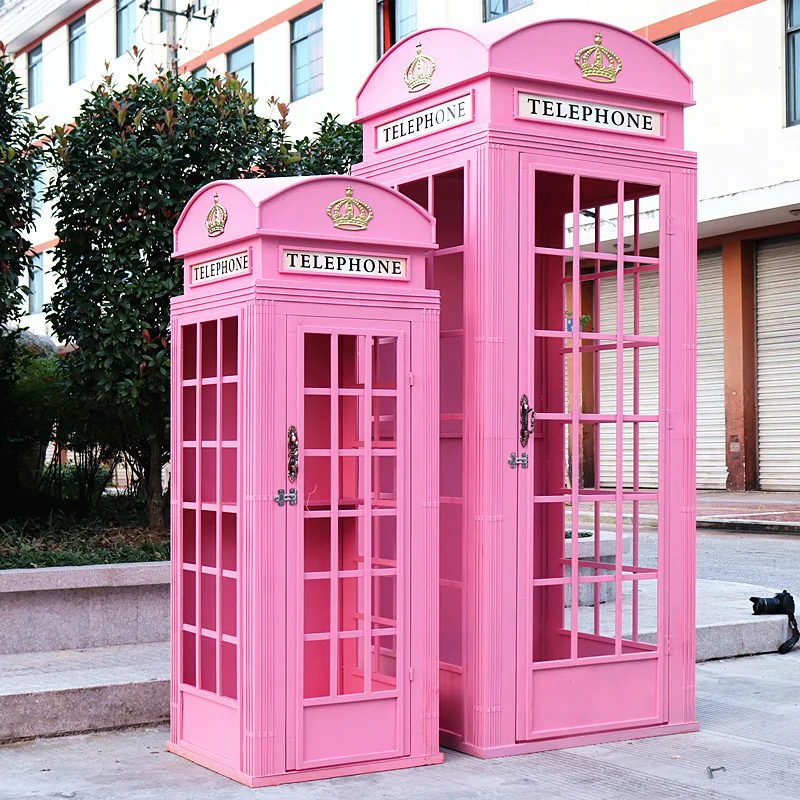 2023 Hot Sale Ornament British Style Pink London Telephone Booth London ...