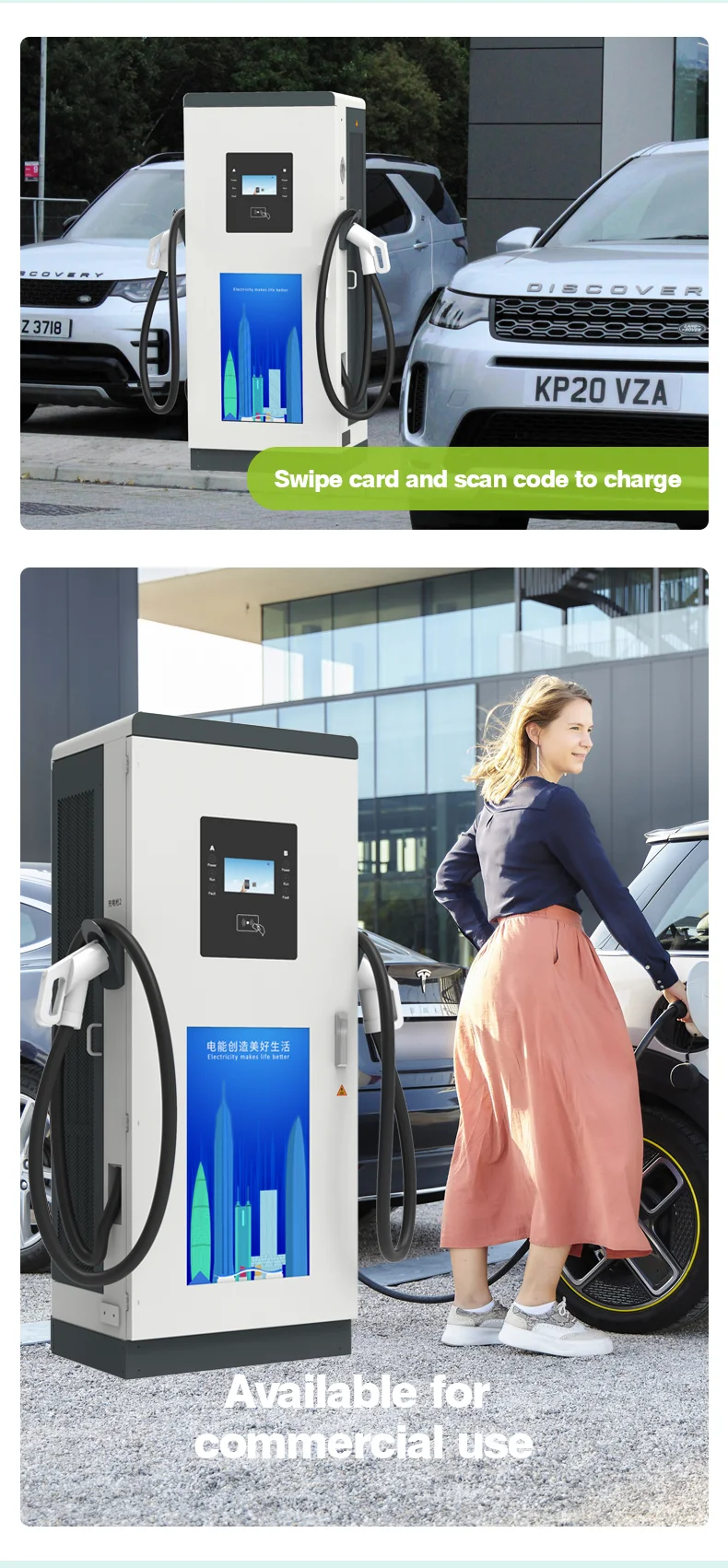 Commercial DC EV Fast Charging Station 40kW 60kW 120kW OCPP Fast Charging Point Charger Station ...
