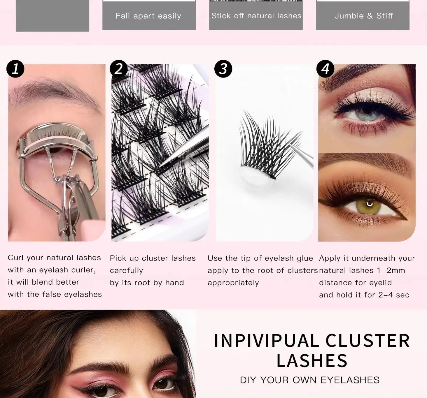 Diy Lash Extension 3d Faux Mink Eyelashes With Eyelash Glue Kit ...