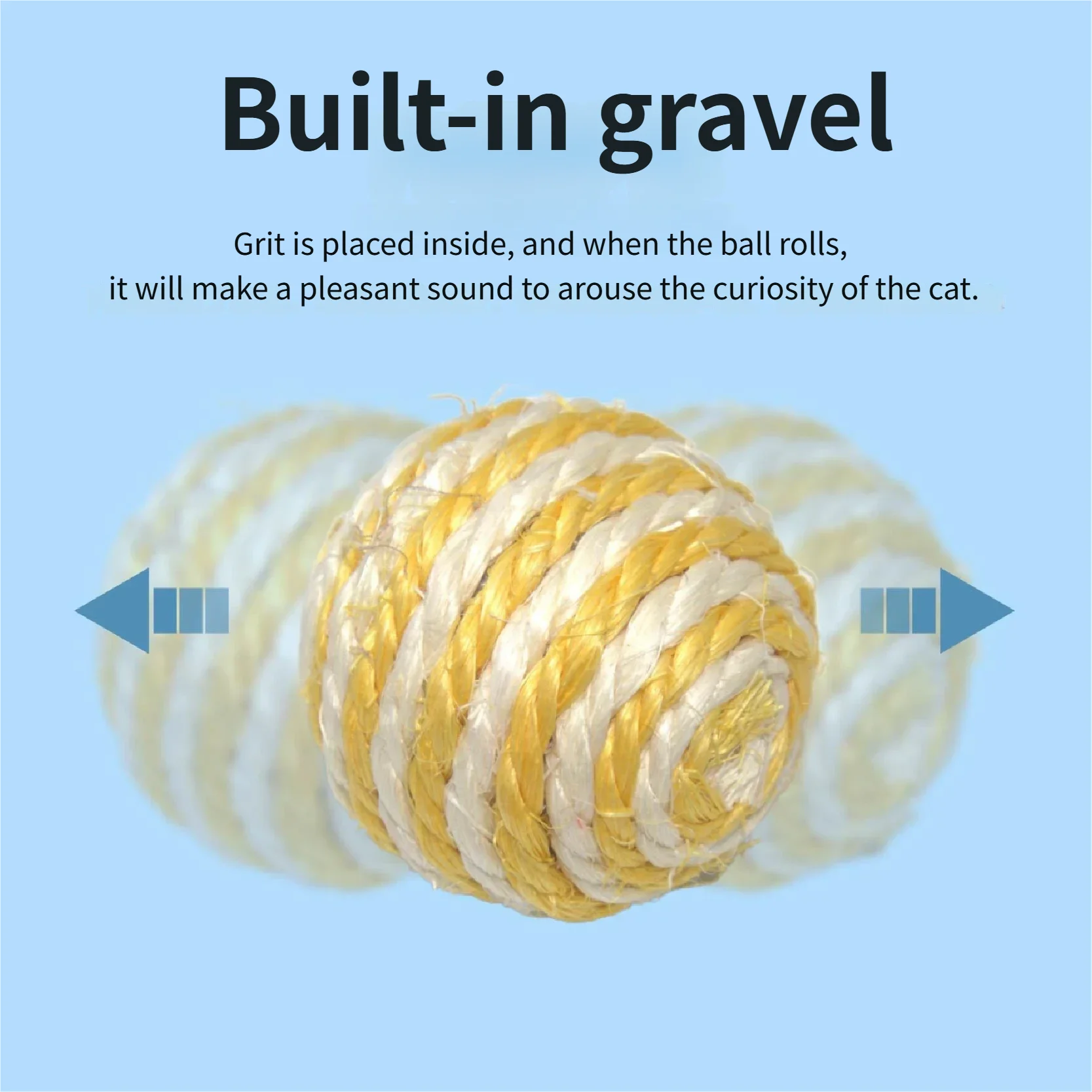 Modern Cute Sisal Rope Cat Toy Ball Teaser Wand Woven Chew-Resistant ...