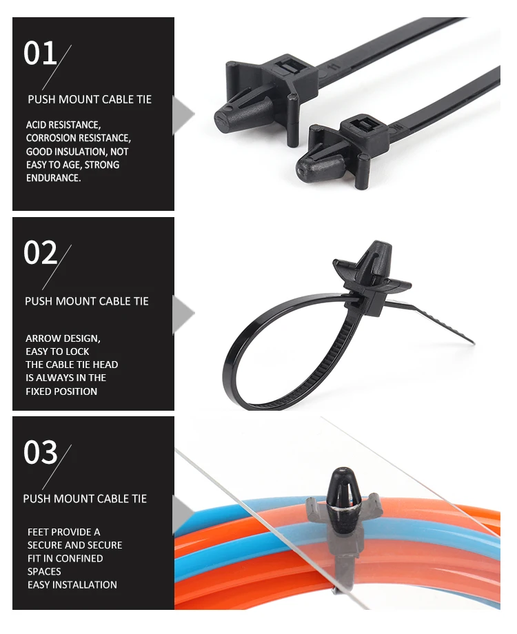 Push Mount Cable Ties (pa66 Push Mount Ties) - Buy Push Mount Zip 66 Cable Ties Nylon,Cable Tie ...
