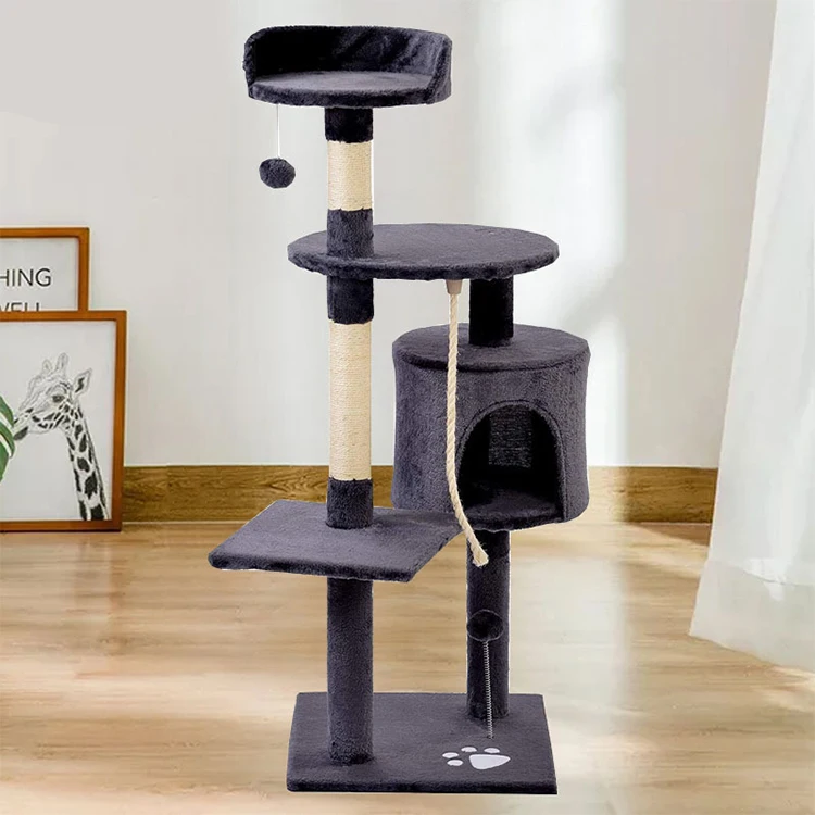 Large Wood Cat Climbing Frame Multi-layer Wooden Pet Climbing Cat Tree ...