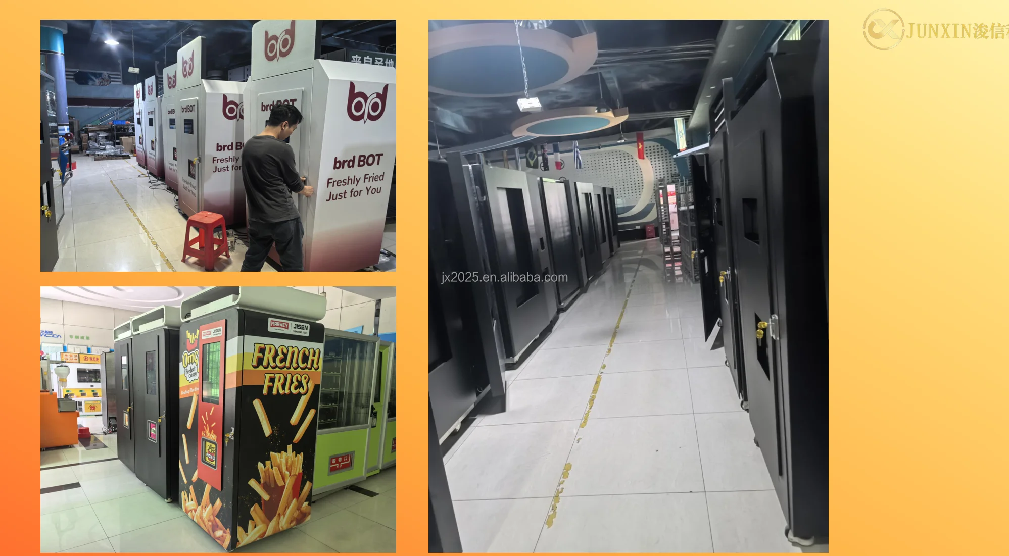 French Fries & Potato Chips Vending Machine Fully Automatic Double Oil ...